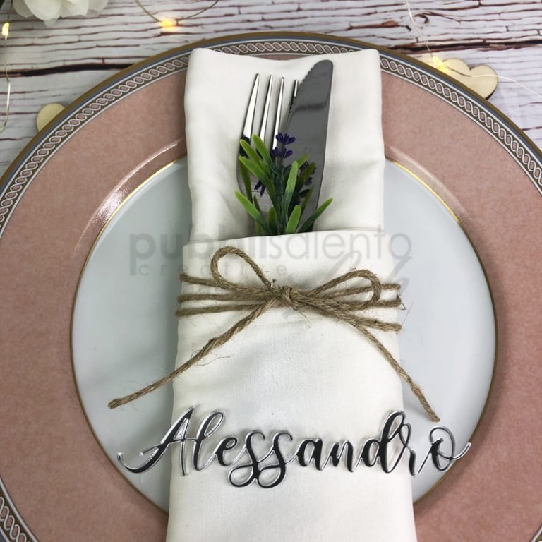 Segnaposto con Nome personalizzato in plexiglass o legno
