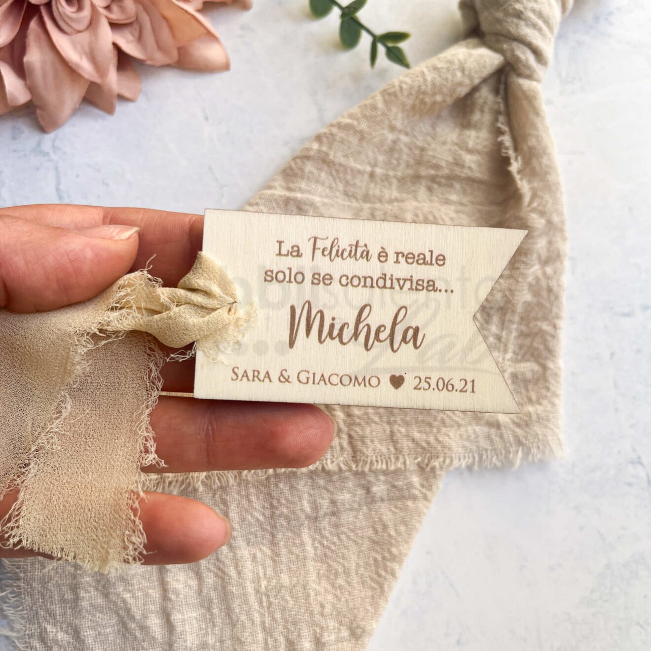 Segnaposto con Nome personalizzato in plexiglass o legno